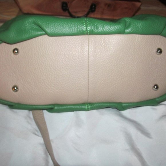 H&S Collection | Bags | Hs Collection Made In Italy Leather Green Bag ...